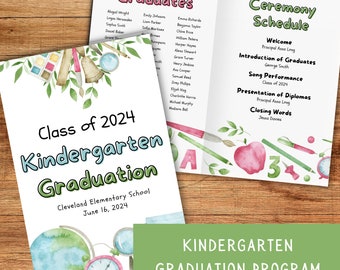 EDITABLE Graduation Ceremony Program Template, Preschool, Pre-k ...