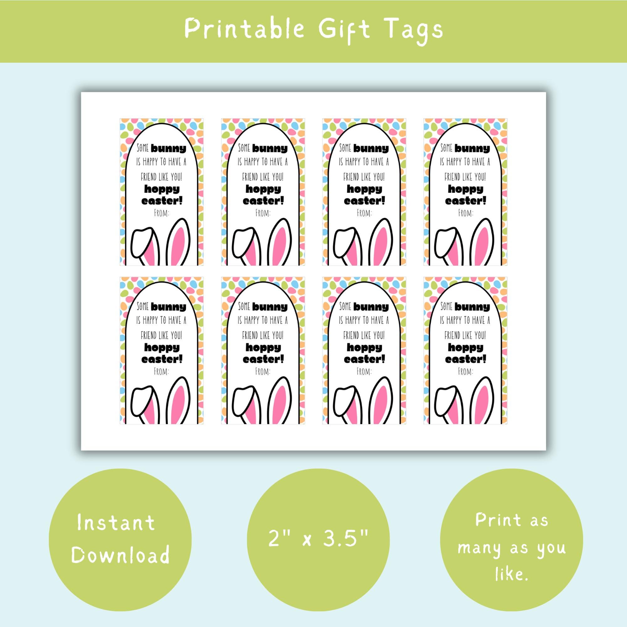 Editable Easter Gift Tag for Friend, Printable Tags for Classroom Treat ...
