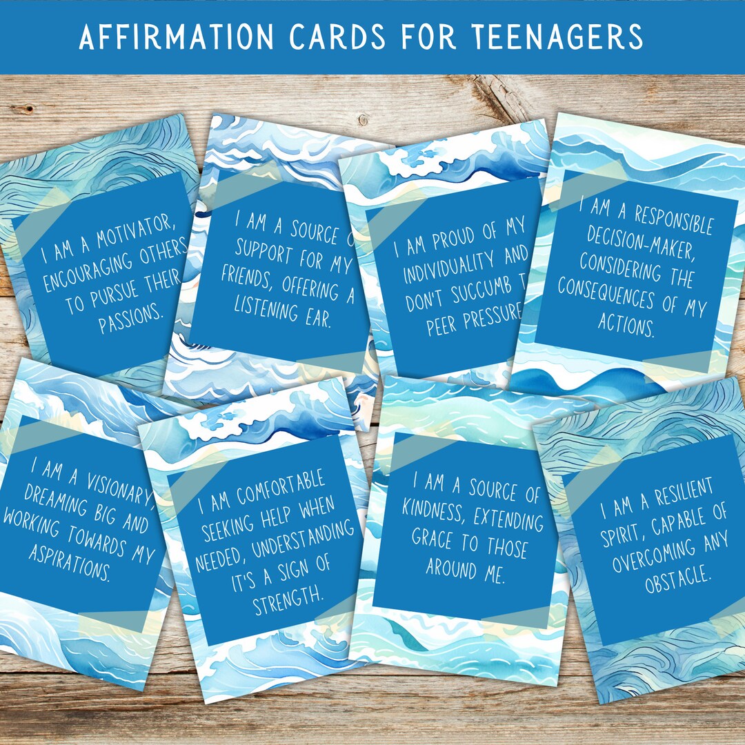 Positive Affirmation Cards for Teens, Printable Encouragement Cards for ...