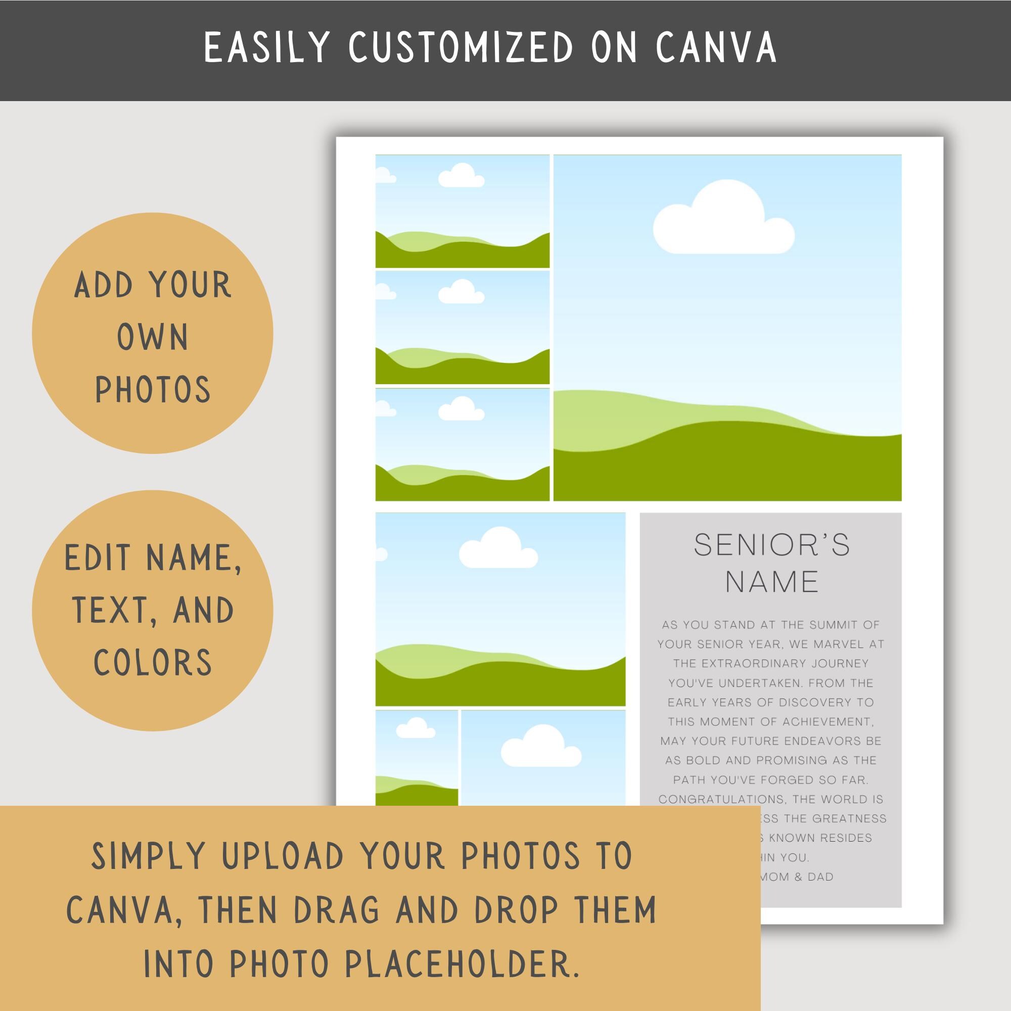 High School Senior Yearbook Ad Template, Full Page Yearbook Ad Layout ...