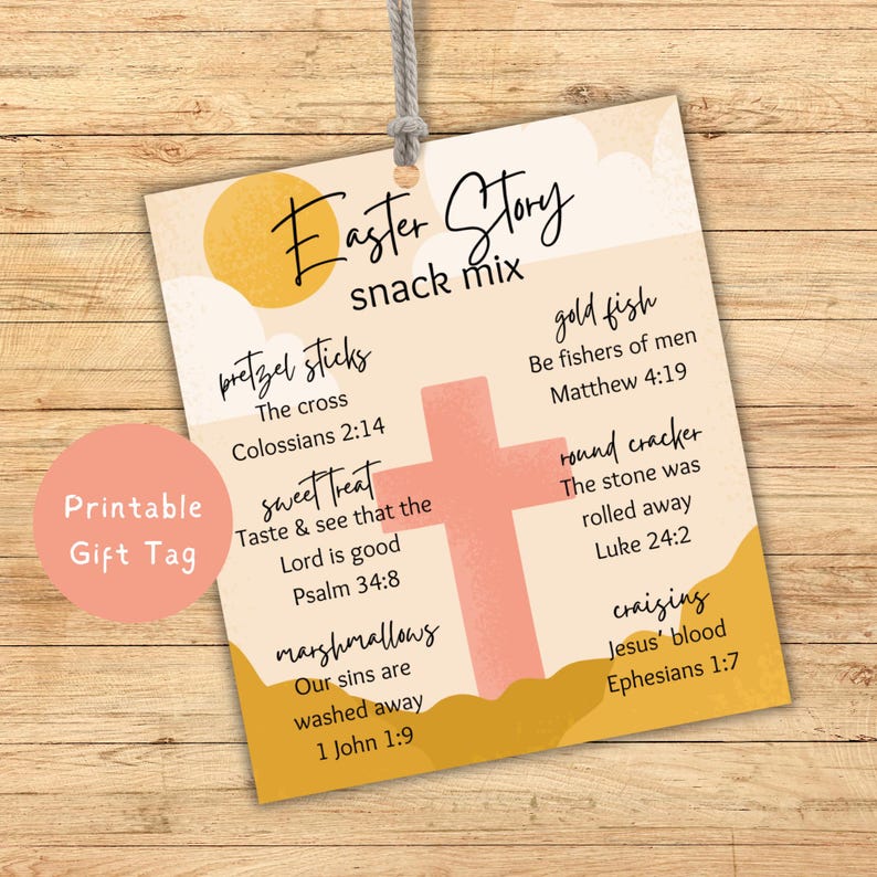 Easter Story Snack Mix Printable Tag, Religious Easter Activities ...
