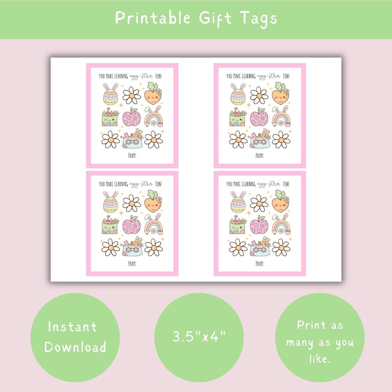 Editable Easter Gift Tag for Teacher, Printable Tags for Classroom ...