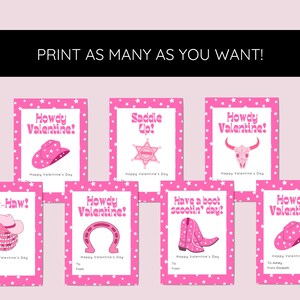 Printable Cowgirl Valentine's Day Cards, Cowgirl Valentine Cards for ...