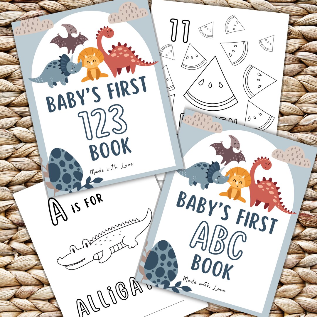 Alphabet Coloring Pages for Dinosaur Baby Shower, ABC 123 Coloring Book ...