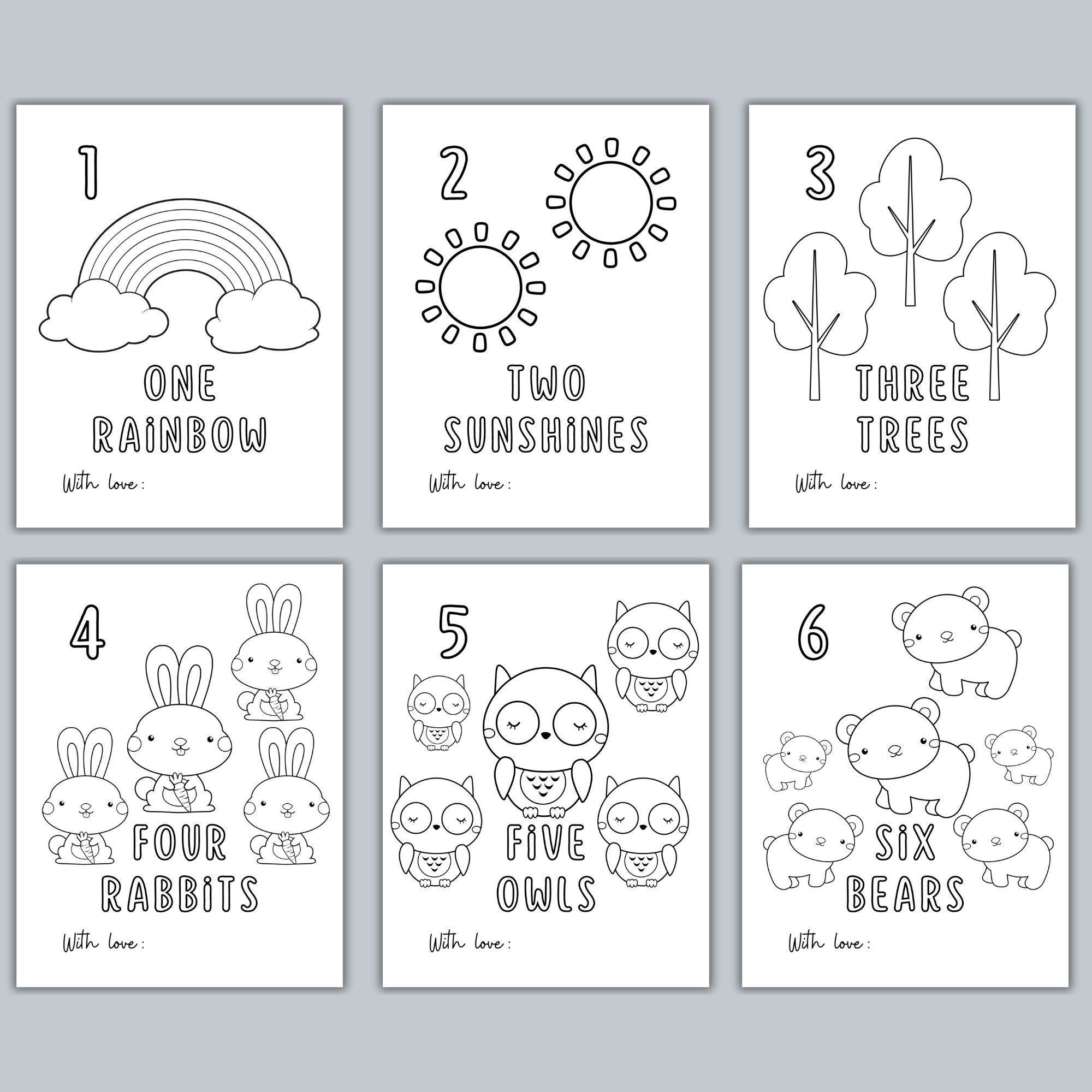 123 Coloring Book Dino Baby Shower Game, Number Coloring Pages for ...