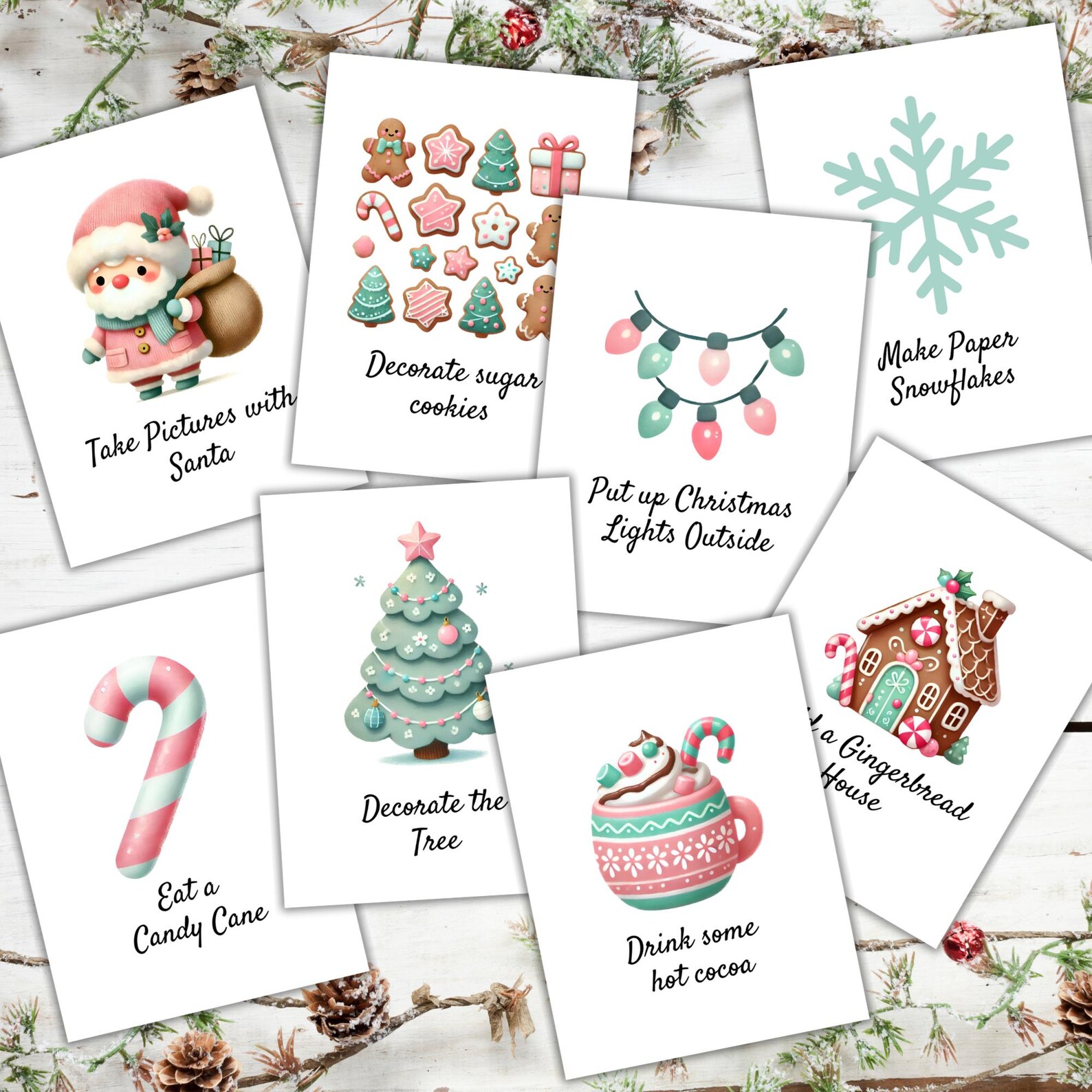 Printable Advent Activity Cards for Kids, Christmas Bucket List ...