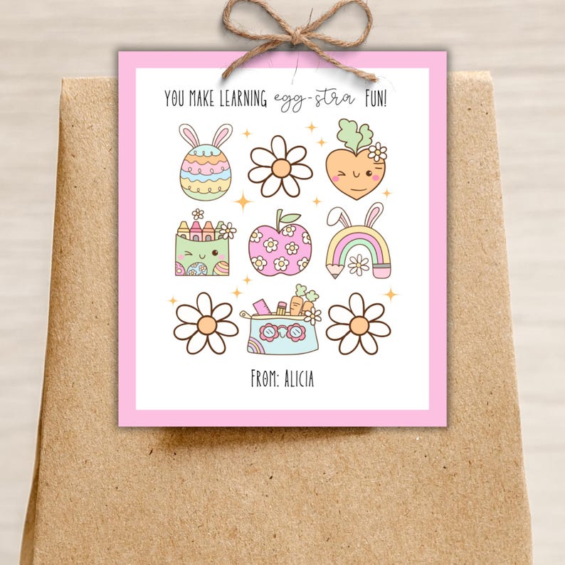 Editable Easter Gift Tag for Teacher, Printable Tags for Classroom ...