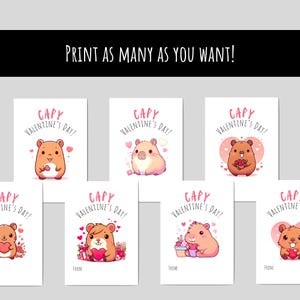Custom Printable Capybara Valentines Day Cards, Capy Valentine's Day ...