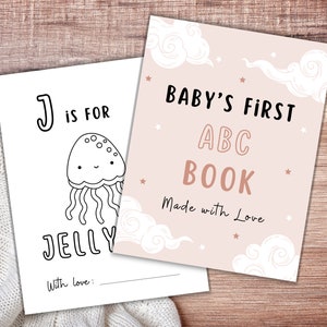 ABC Coloring Book Baby Shower, Alphabet Coloring Pages for Baby Shower ...