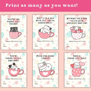 Printable Cat Valentines Day Card, Funny Pun Valentine Cards for Kids ...