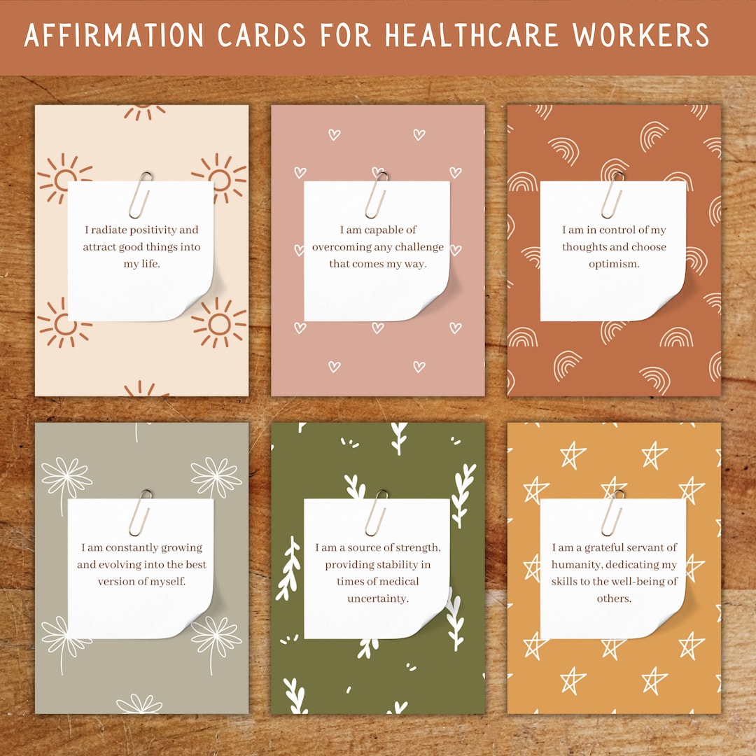 Healthcare Worker Affirmation Cards, Printable Graduation Gift for ...