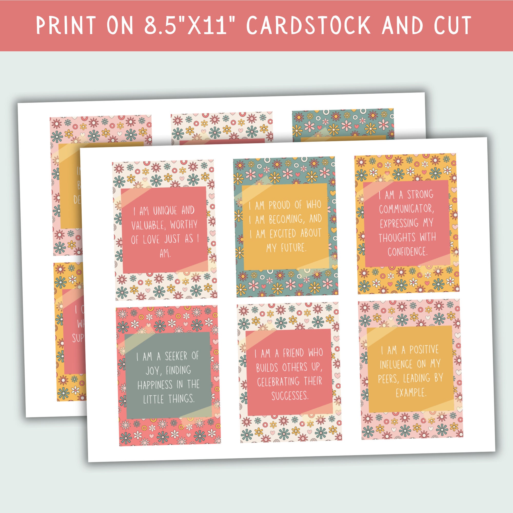 Printable Affirmation Cards for Teenagers, Positive Encouragement Cards ...