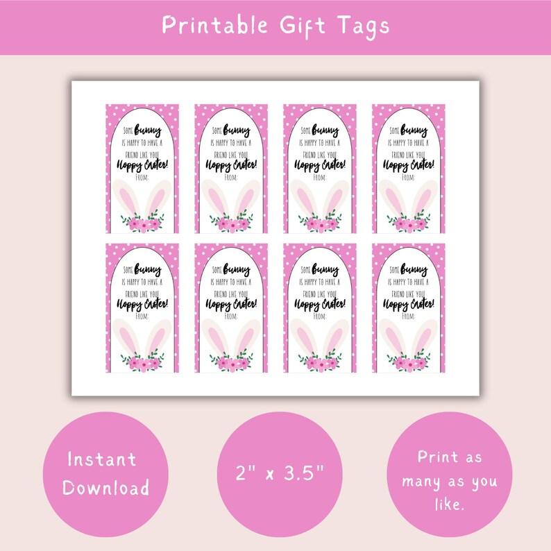 Editable Easter Gift Tag for Friend, Printable Tags for Classroom Treat ...