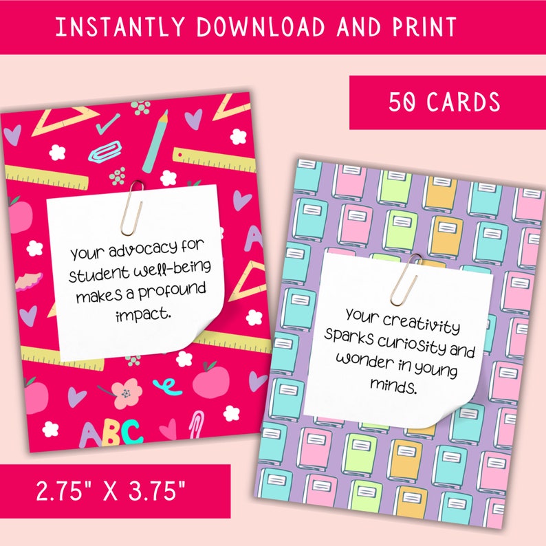 Printable Teacher Affirmation Cards, Teacher Appreciation Week ...