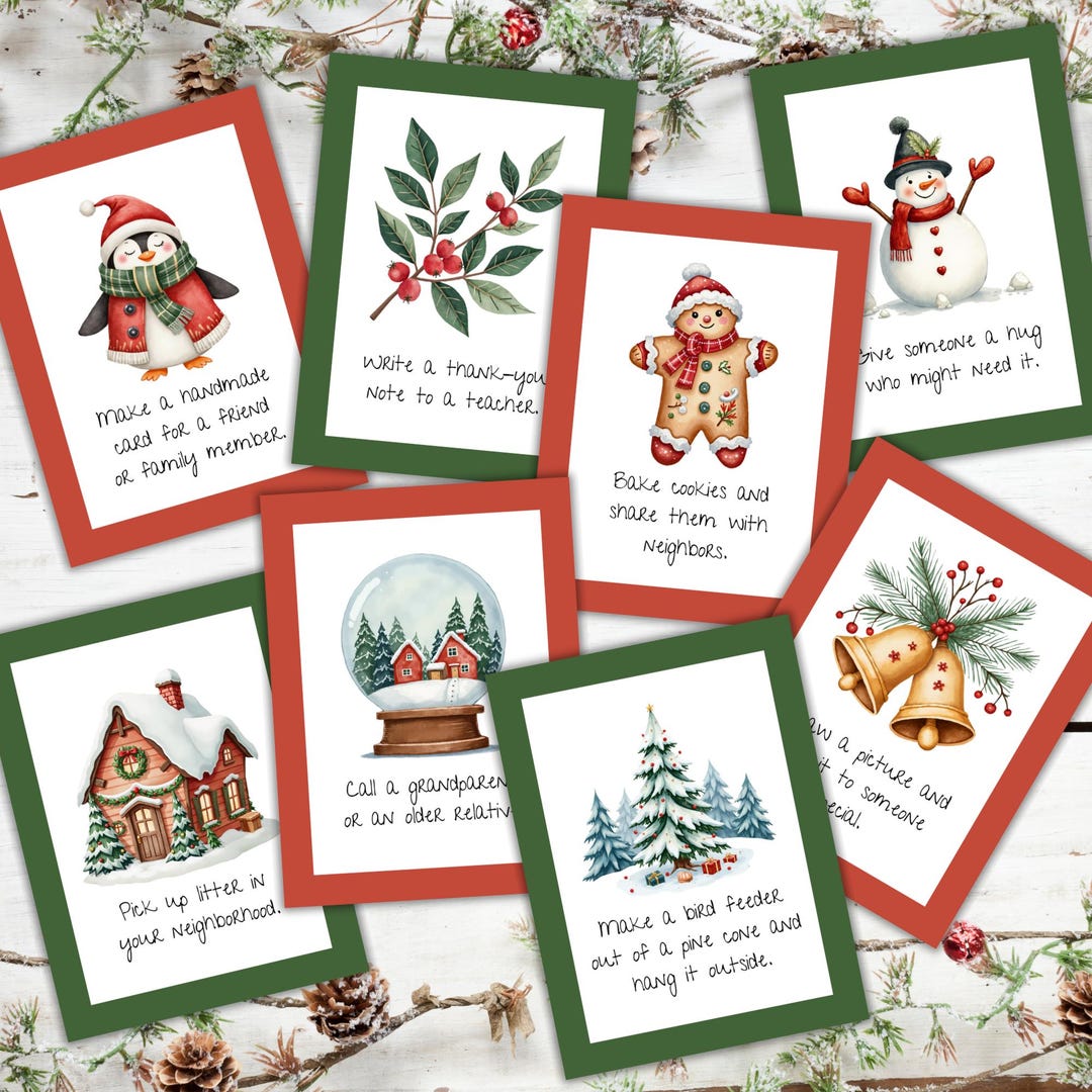 Printable Advent Calendar Kindness for Kids, Editable Acts of Kindness ...
