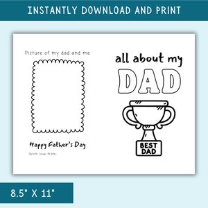 All About Dad Printable Book for Fathers Day Gift Idea Activity Book ...