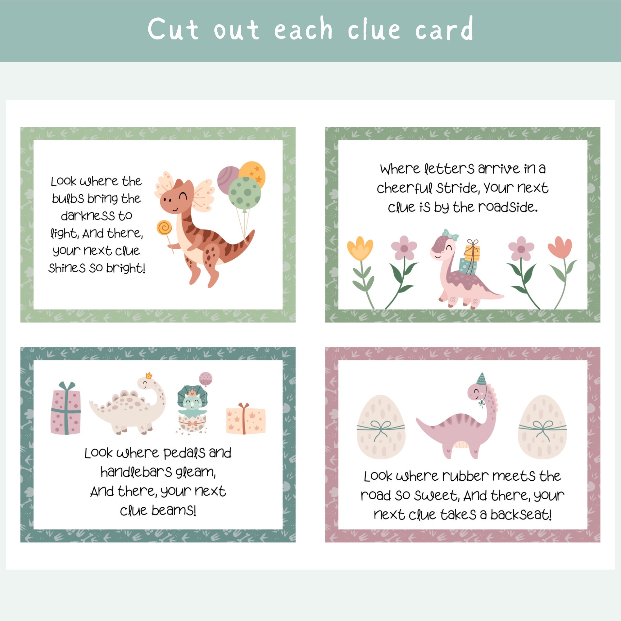 Dinosaur Birthday Scavenger Hunt for Kids, Outdoor Treasure Hunt for ...