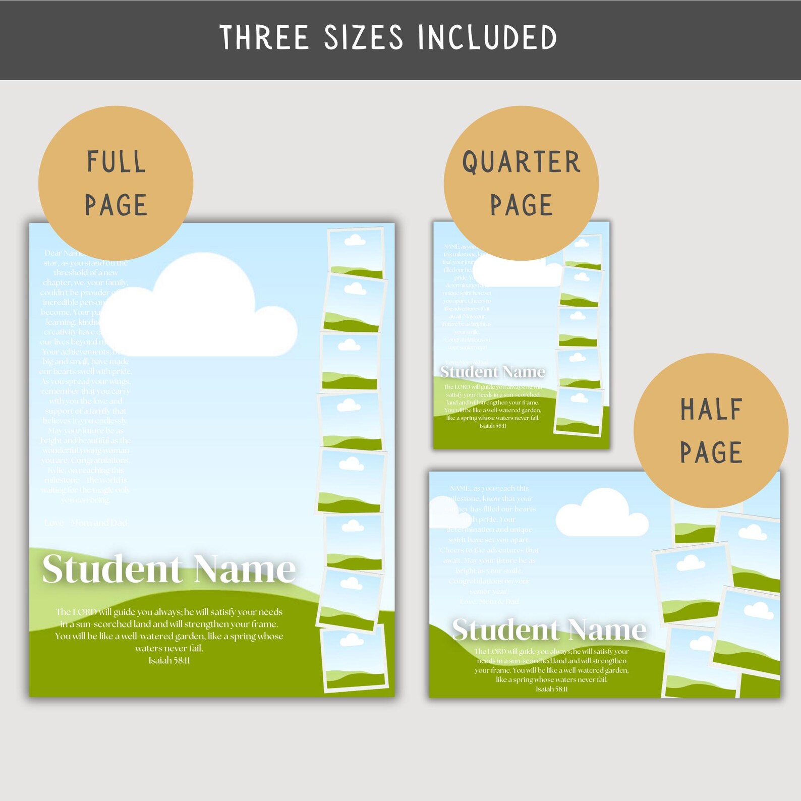High School Senior Yearbook Ad Template, Full Page Yearbook Ad Layout ...