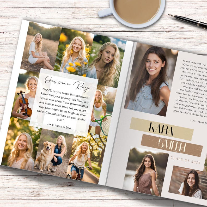 High School Senior Yearbook Ad Template, Full Page Yearbook Ad Layout ...