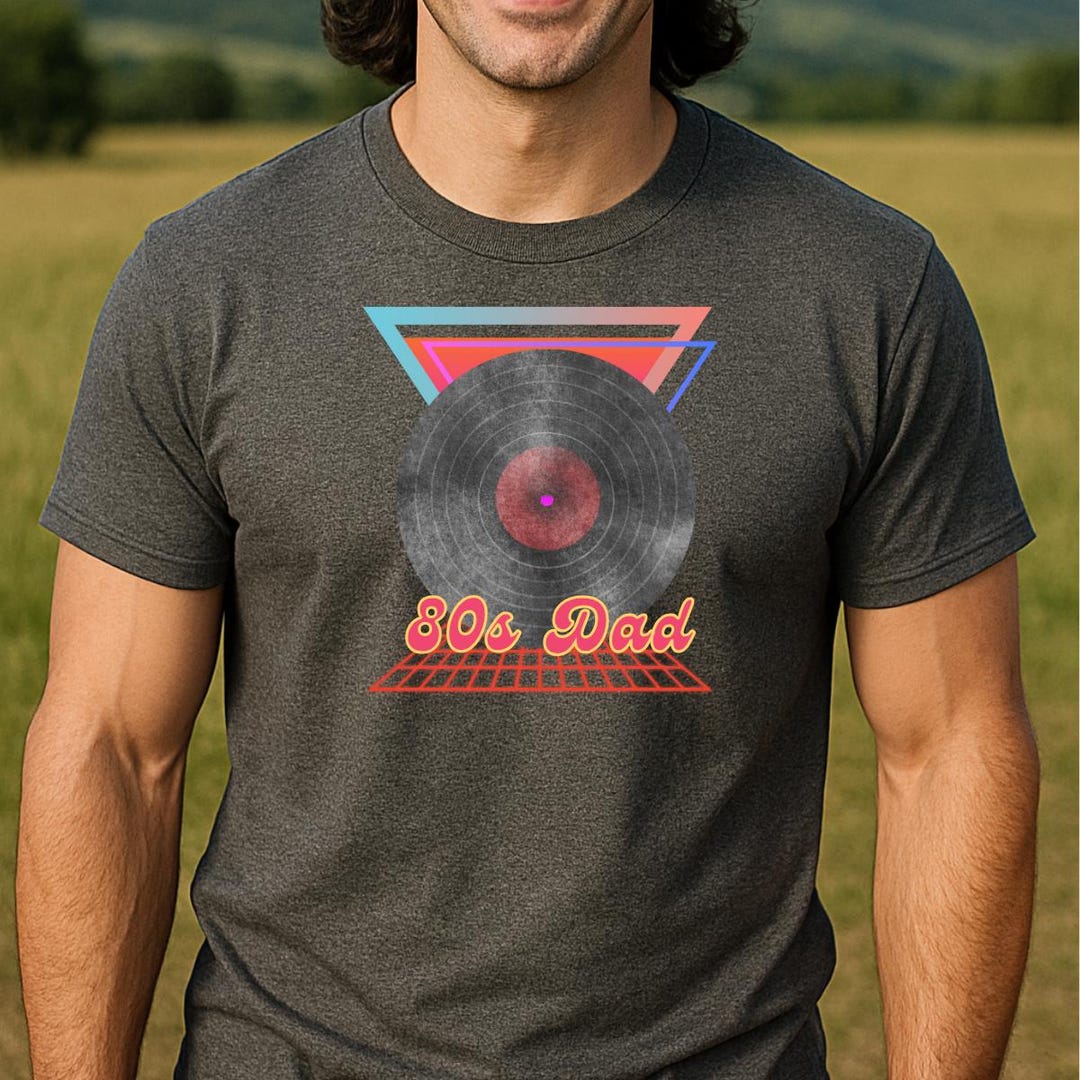 Retro 80s Dad T-shirt: Vinyl Record Graphic, Synthwave Music - Etsy