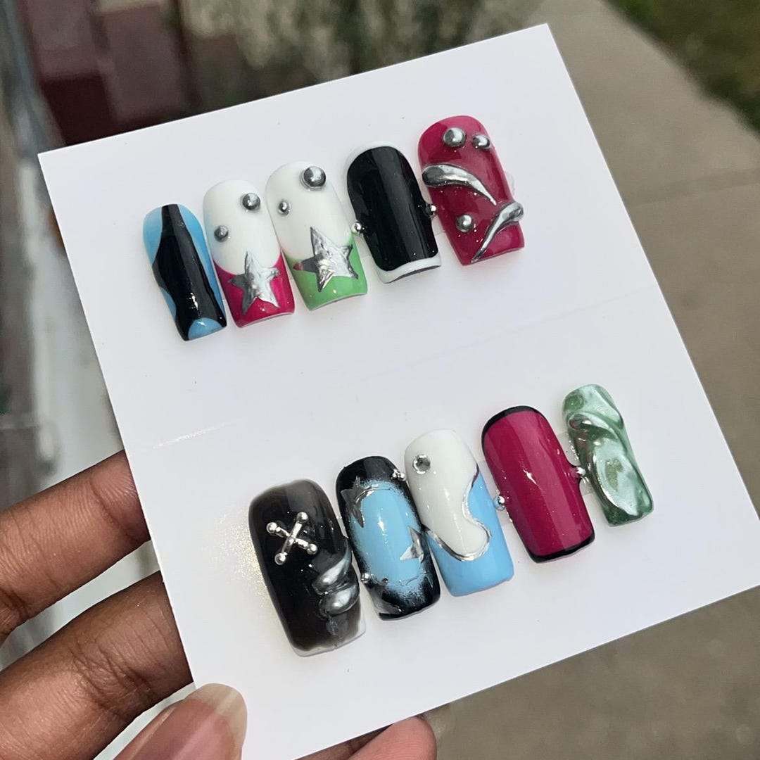 Stray Kids Rock-star Press on Nails | Handmade Press on Nails | Skz ...