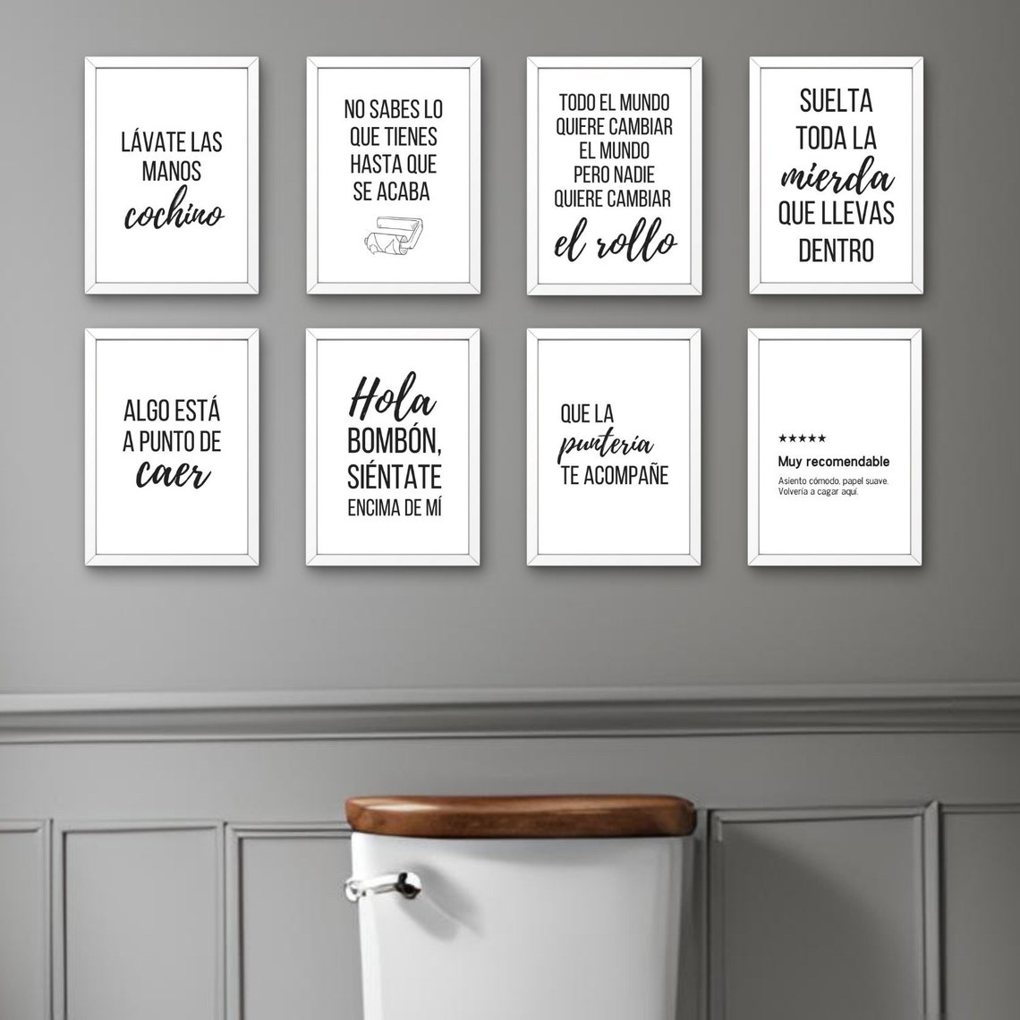 Lote Carteles Graciosos En Español PARA IMPRIMIR Para Baño O Wc ...