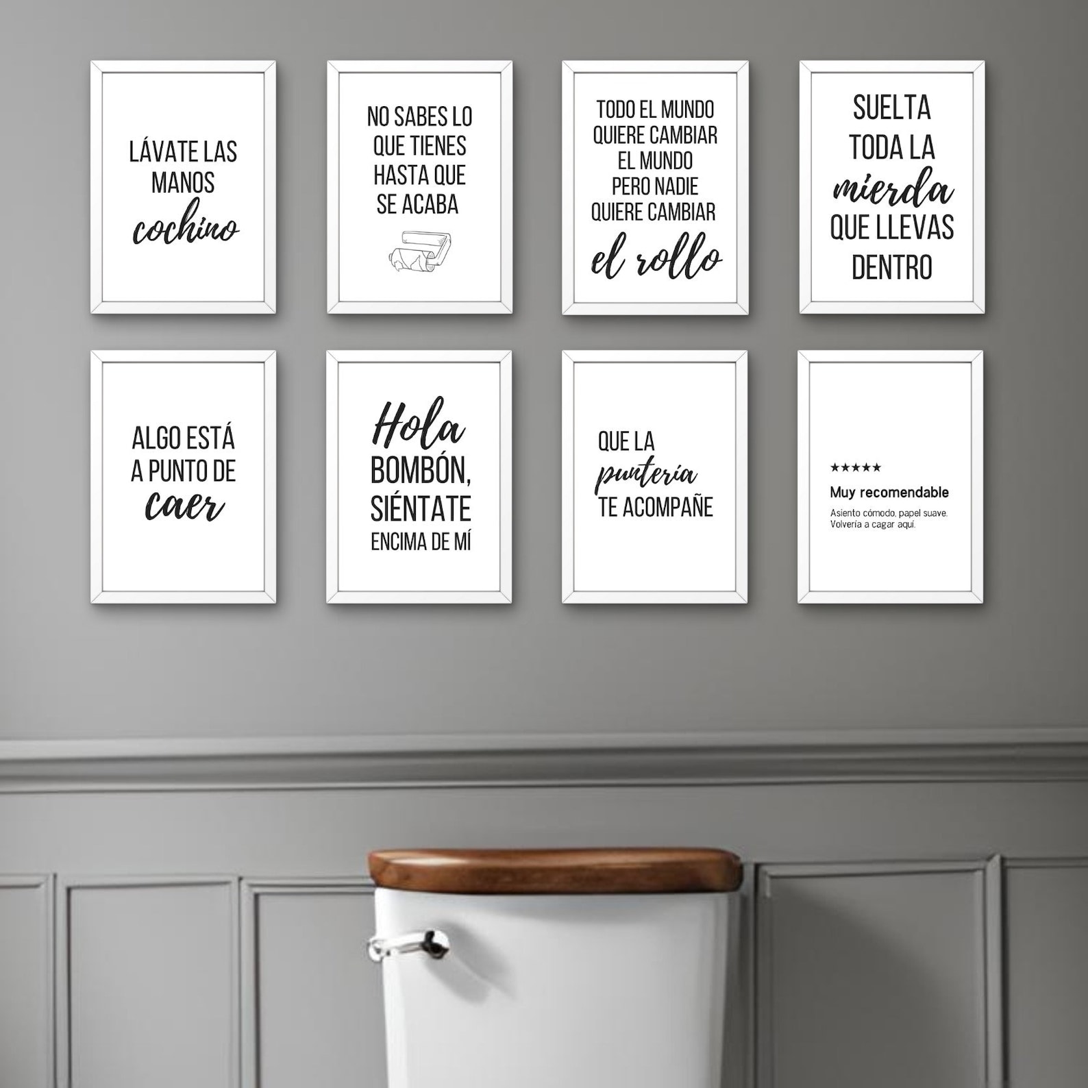 Lote Carteles Graciosos En Español PARA IMPRIMIR Para Baño O Wc ...