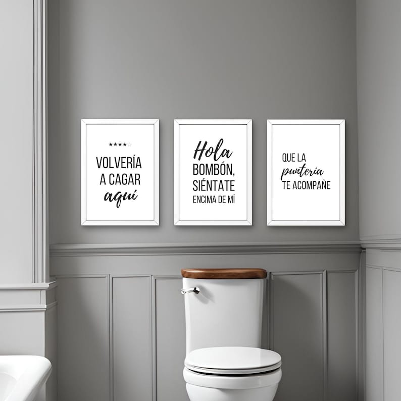 Carteles Graciosos En Español Para Baño O WC, Láminas Decoración Baño ...