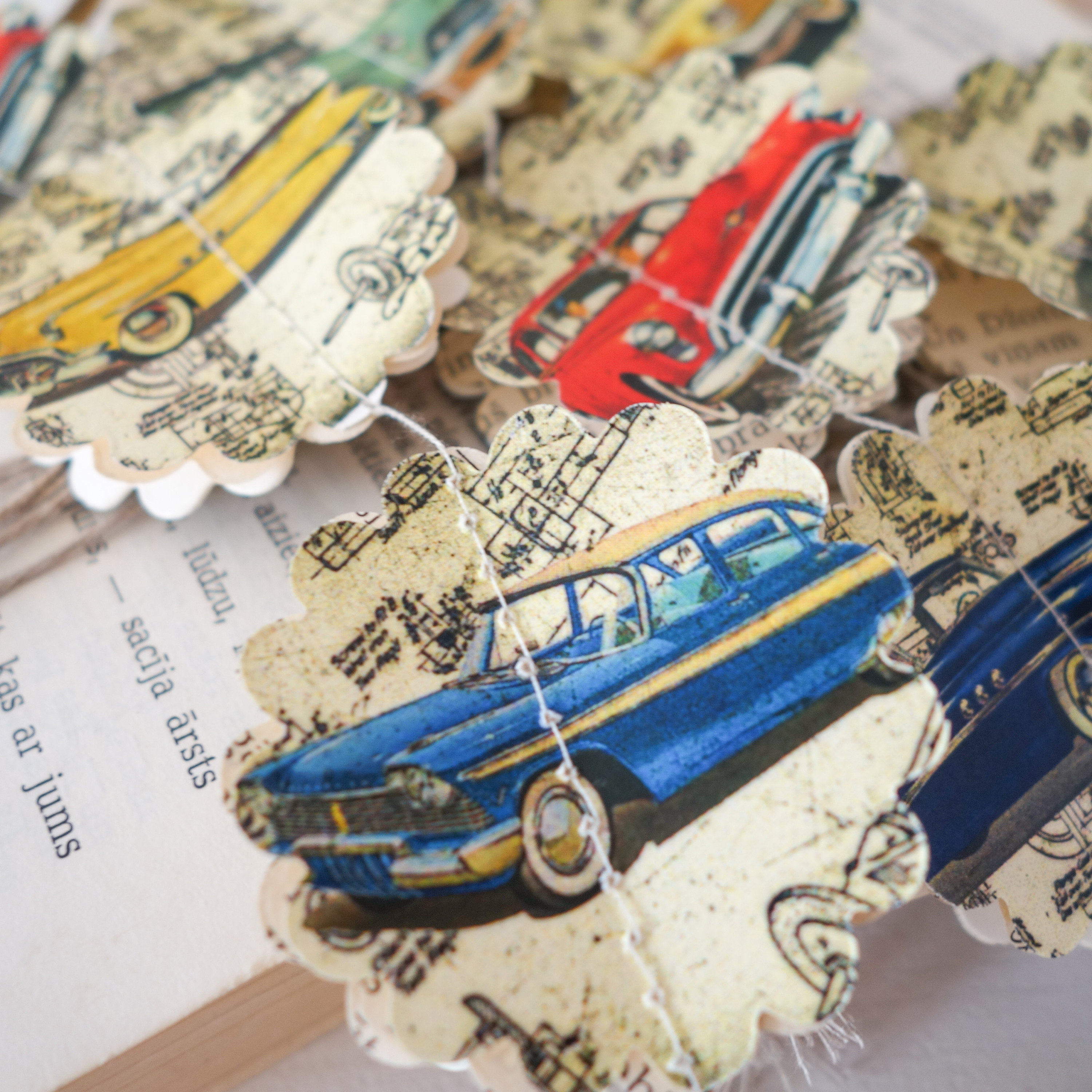 Vintage Car Garland, Retro Car Decor, Car Decor, Car Birthday Decor ...