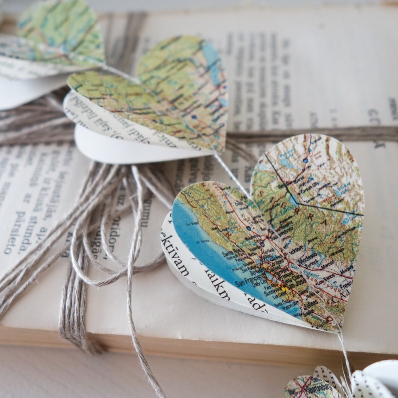 2 in Map Garland, Map Decorations, Travel Party Decorations ...