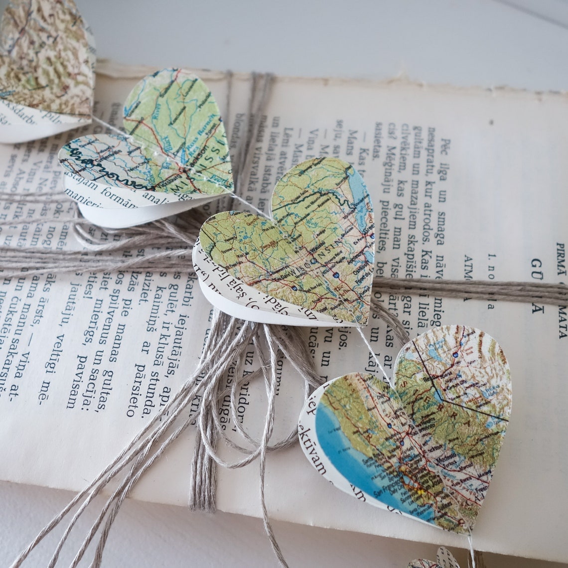 2 in Map Garland, Map Decorations, Travel Party Decorations ...