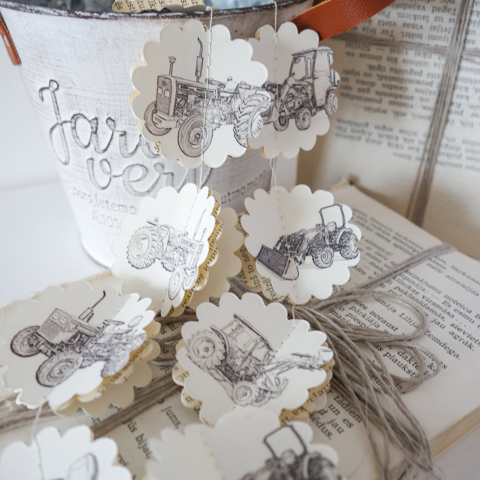 Tractor Garland, Tractor Gifts, Tractor Birthday Decorations, Tractor ...