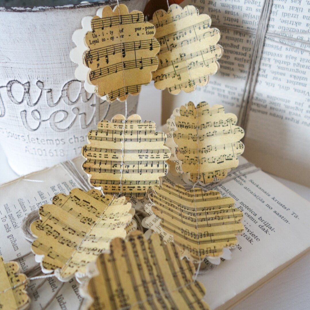 Music Teacher Gift, Music Garland, Music Birthday Decor, Music Paper ...