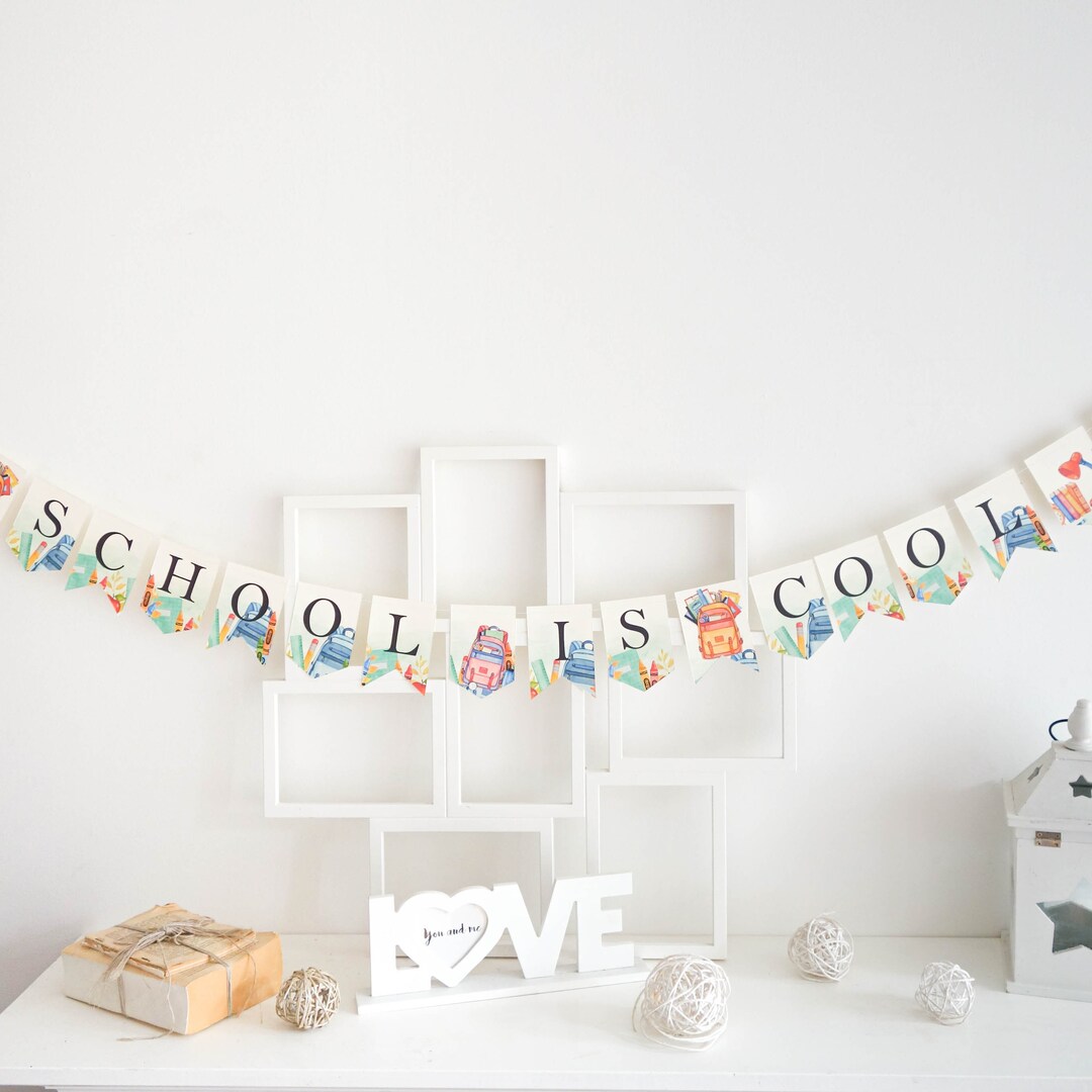 Schoolis Coolbanner, Classroom Banner, Classroom Bunting, Classroom ...