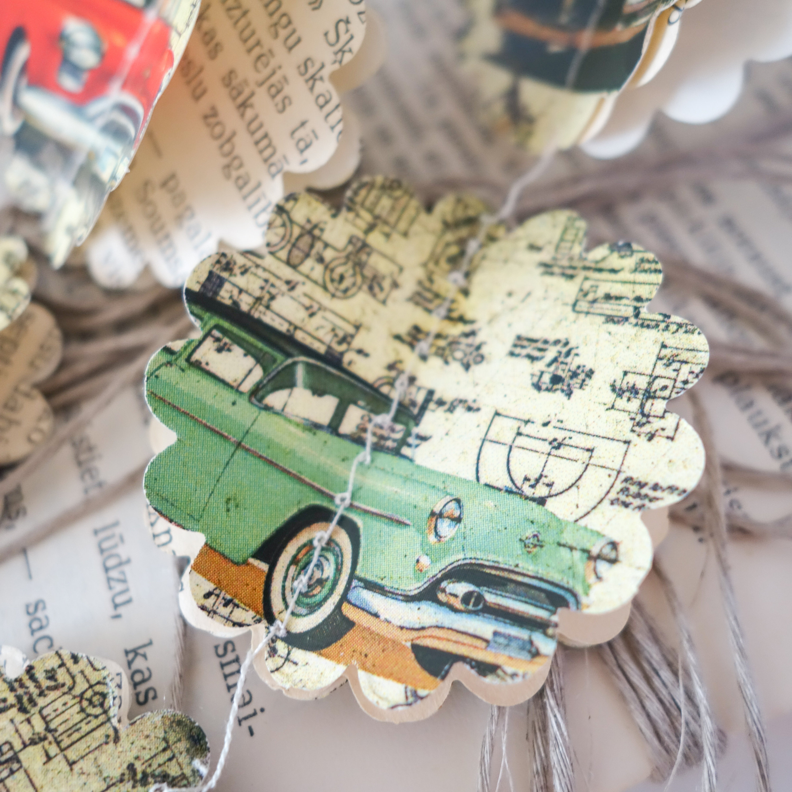 Vintage Car Garland, Retro Car Decor, Car Decor, Car Birthday Decor ...