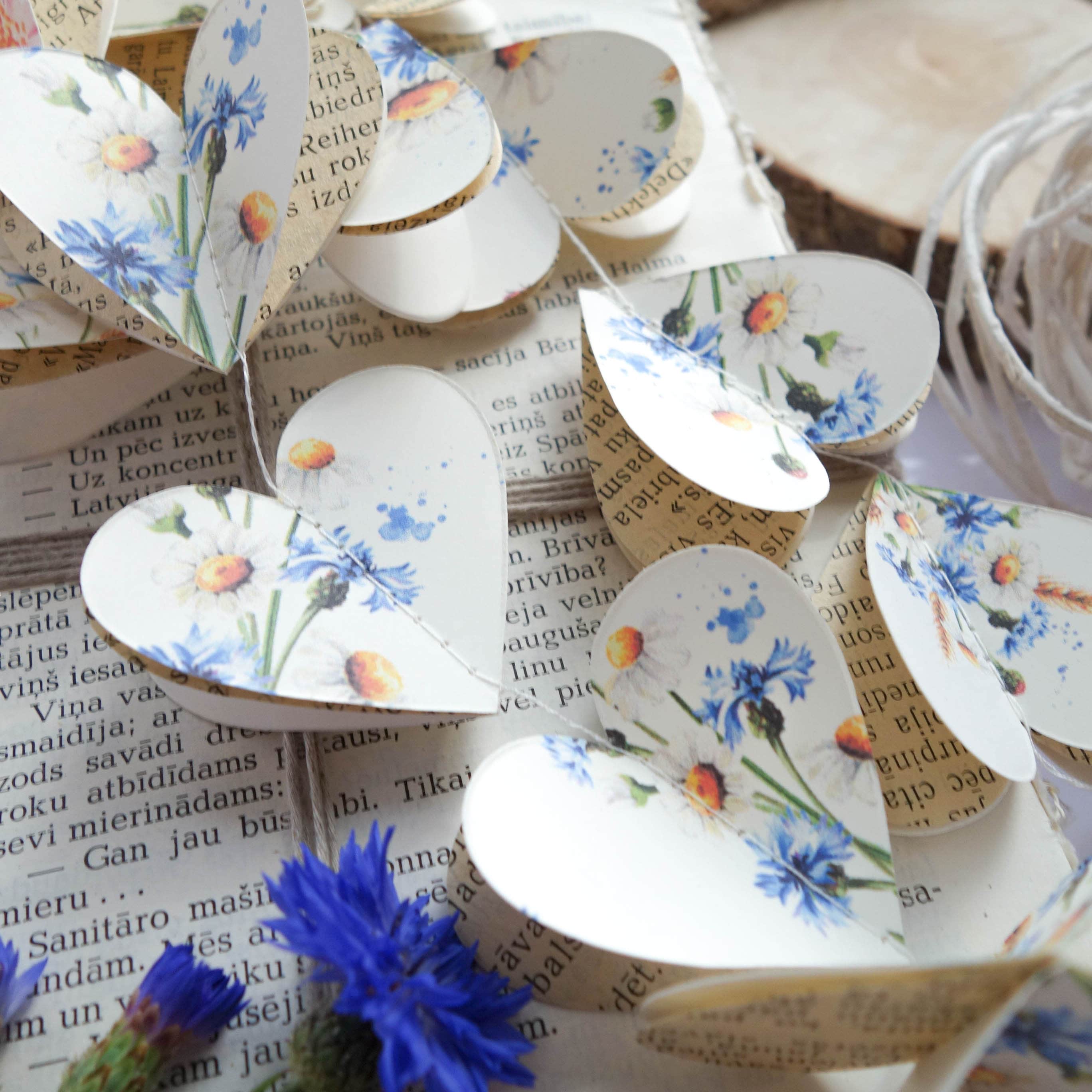 Cornflowers Garland, Cornflower Wedding Decorations, Cornflower Bridal ...