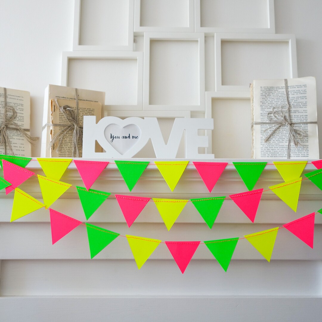 Neon Garland, Neon Birthday Decorations, Neon Banner, Neon Party Decor ...