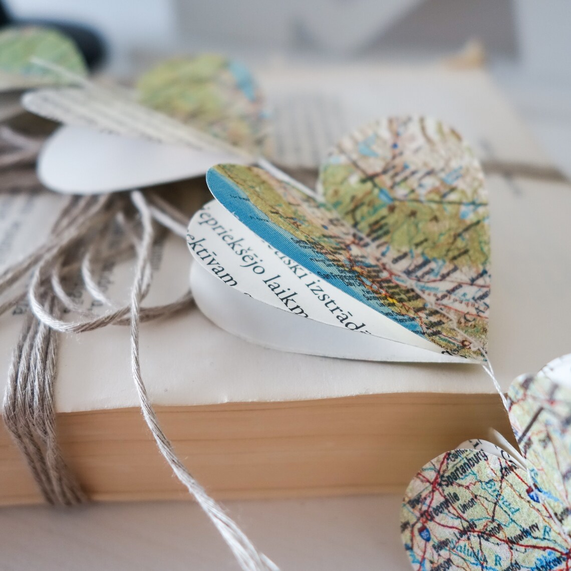 2 in Map Garland, Map Decorations, Travel Party Decorations ...