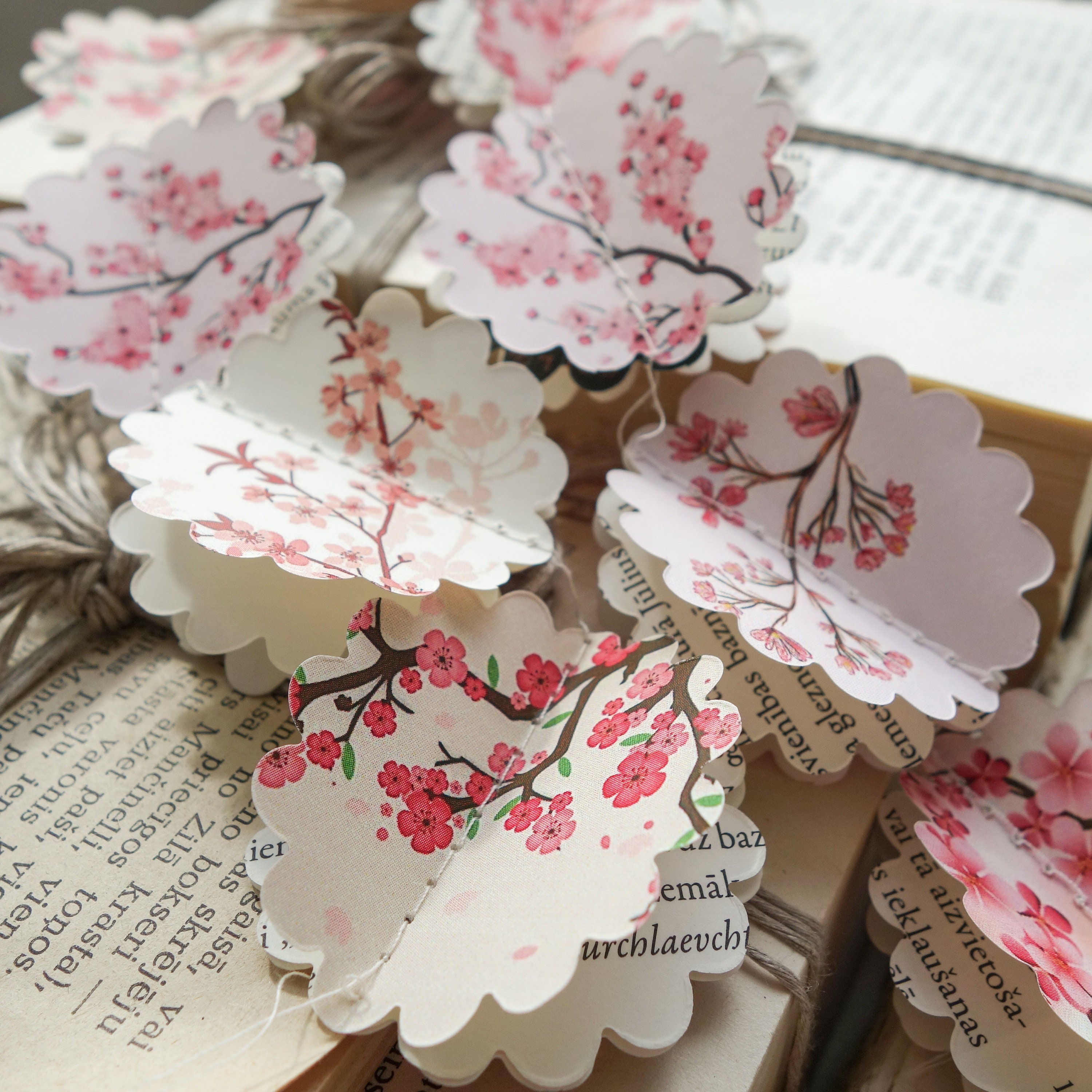Cherry Blossom Garlands, Sakura Garland, Spring Flowers Garland, Sakura ...
