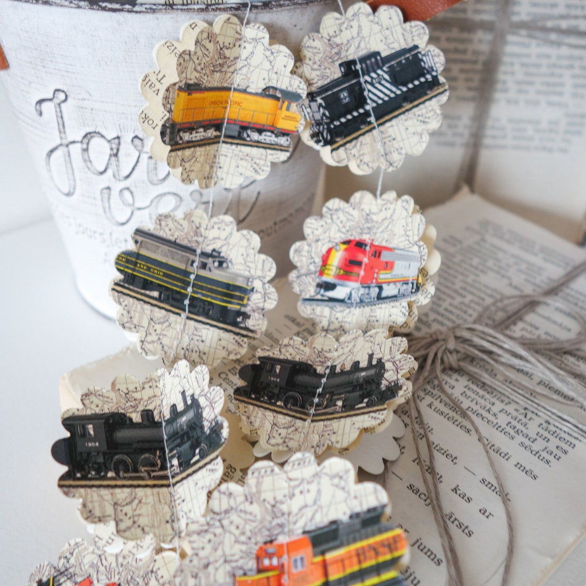 Train Garland, Train Birthday Decorations, Train Birthday Banner, Train ...
