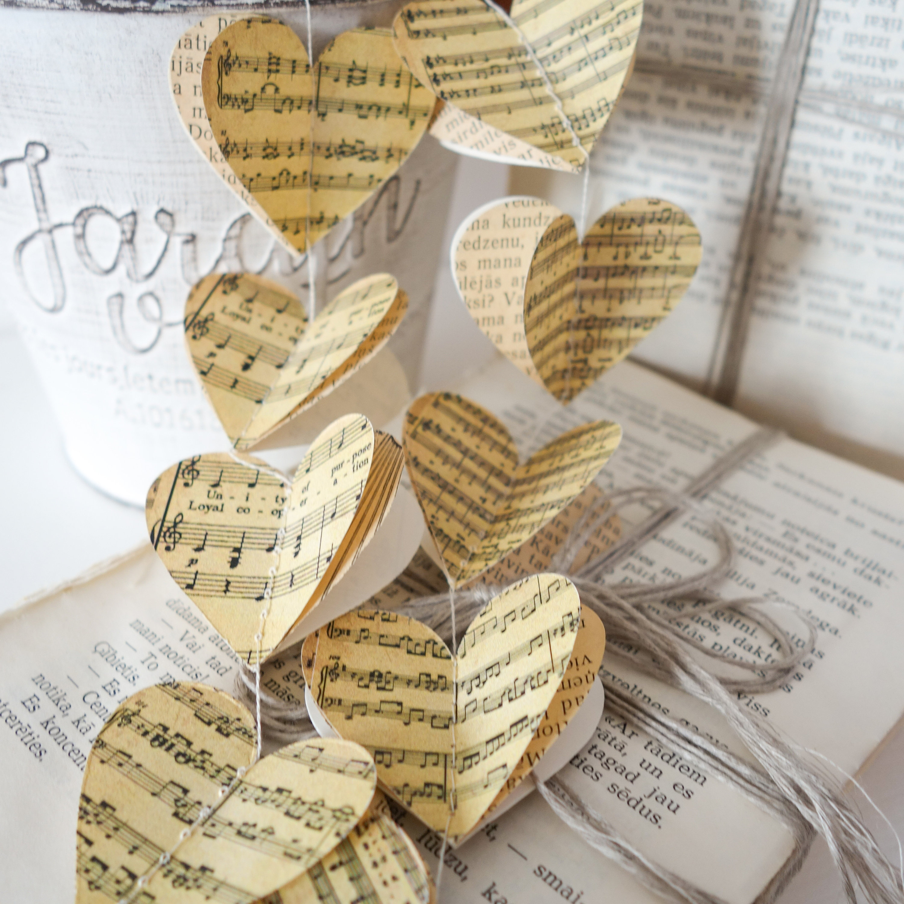 Music Teacher Gift, Music Garland, Music Birthday Decor, Music Paper ...