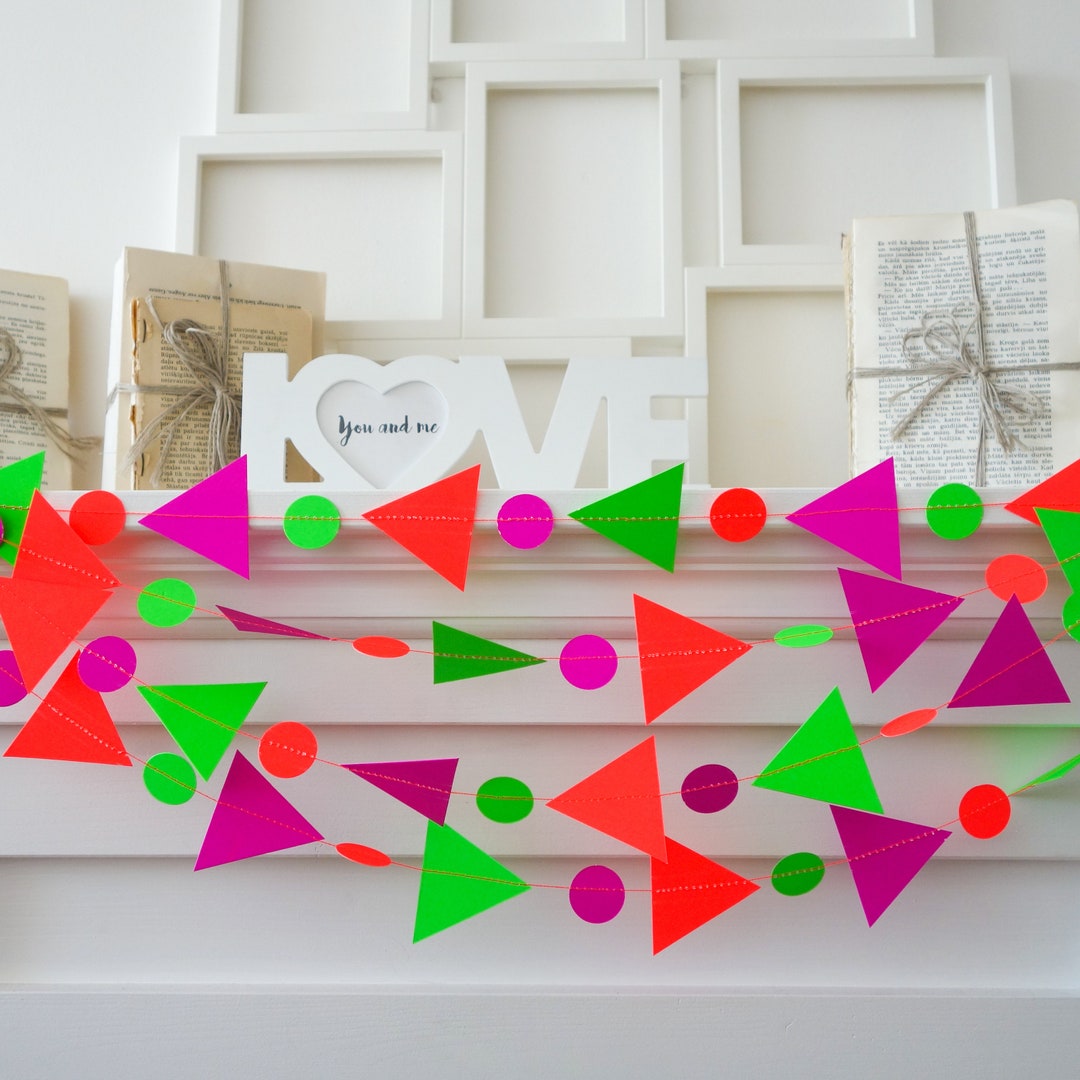 Neon Garland, Neon Birthday Decorations, Neon Banner, Neon Party Decor ...