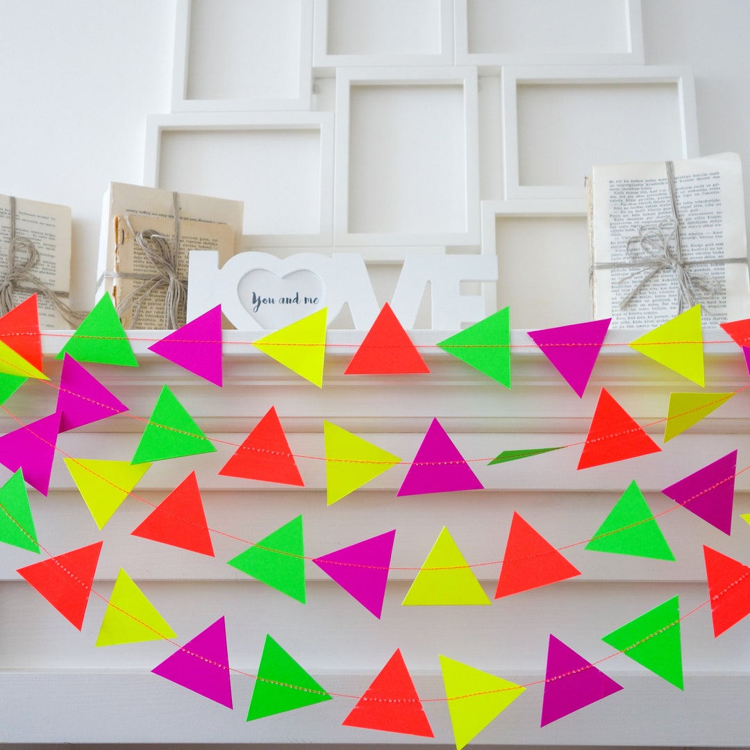 Neon Garland, Neon Birthday Decorations, Neon Banner, Neon Party Decor ...