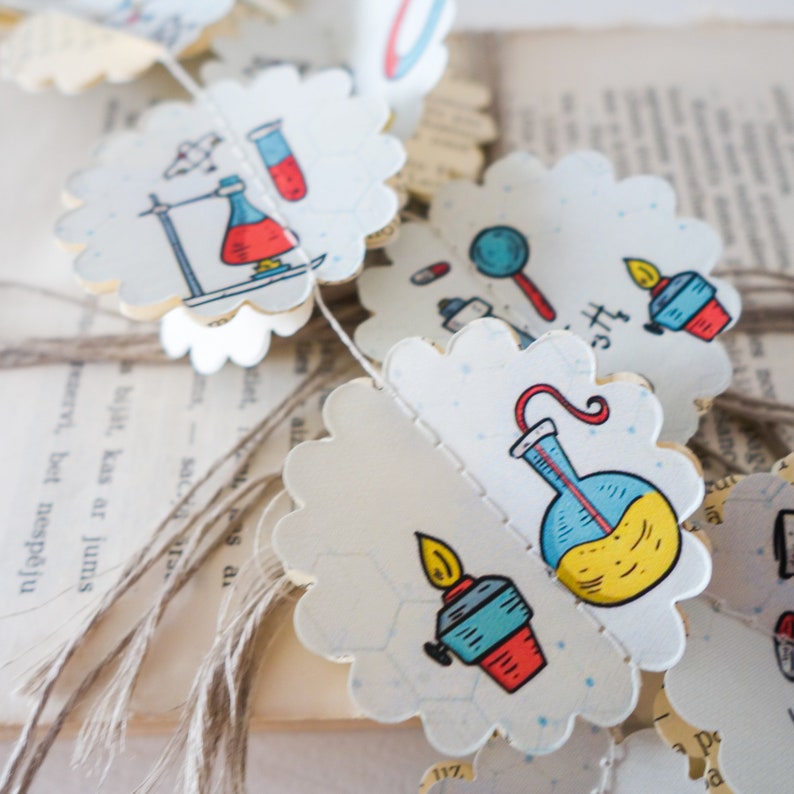 Science Garland – 3D Book Paper Decor for Classroom, Lab & Birthday ...