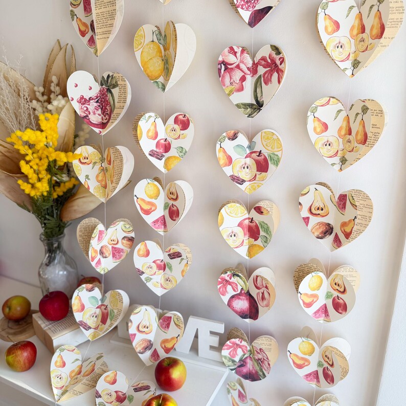 Lemon Fruit Heart Garland – 3d Paper Summer Wedding and Birthday Party ...