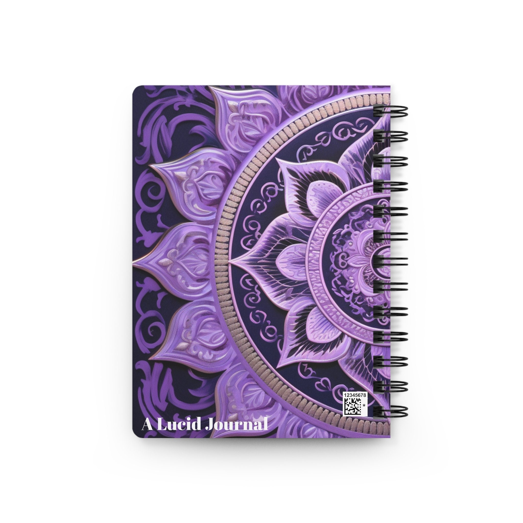 3D Purple Lotus Mandala Unique Journal Spiral-bound 5x7 Notebooks With ...
