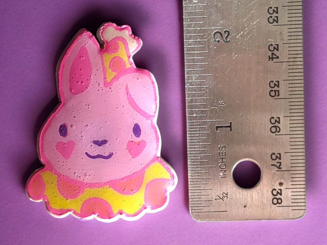 Circus Bunny Pin Clown Bunny Pin Handmade Clay Pin - Etsy