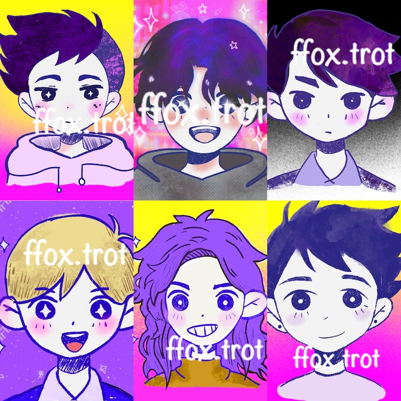 Custom OMORI Style Portraits - Etsy