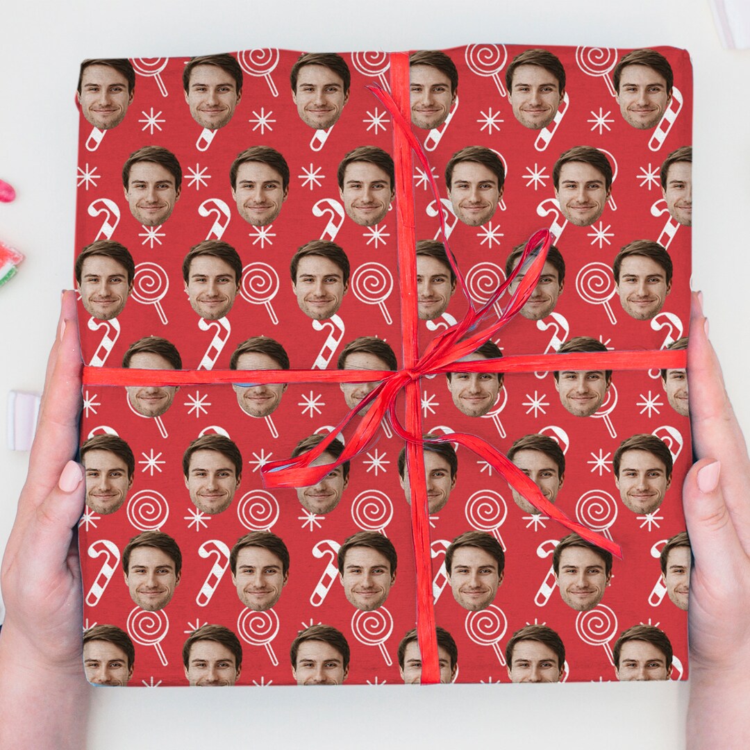 Custom Funny Face Christmas Wrapping Papereco Gift - Etsy