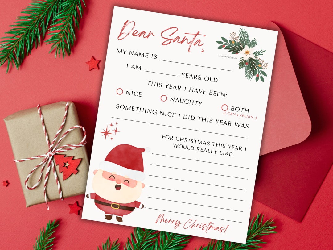 Letter to Santa Dear Santa Christmas Wish List Christmas - Etsy Canada